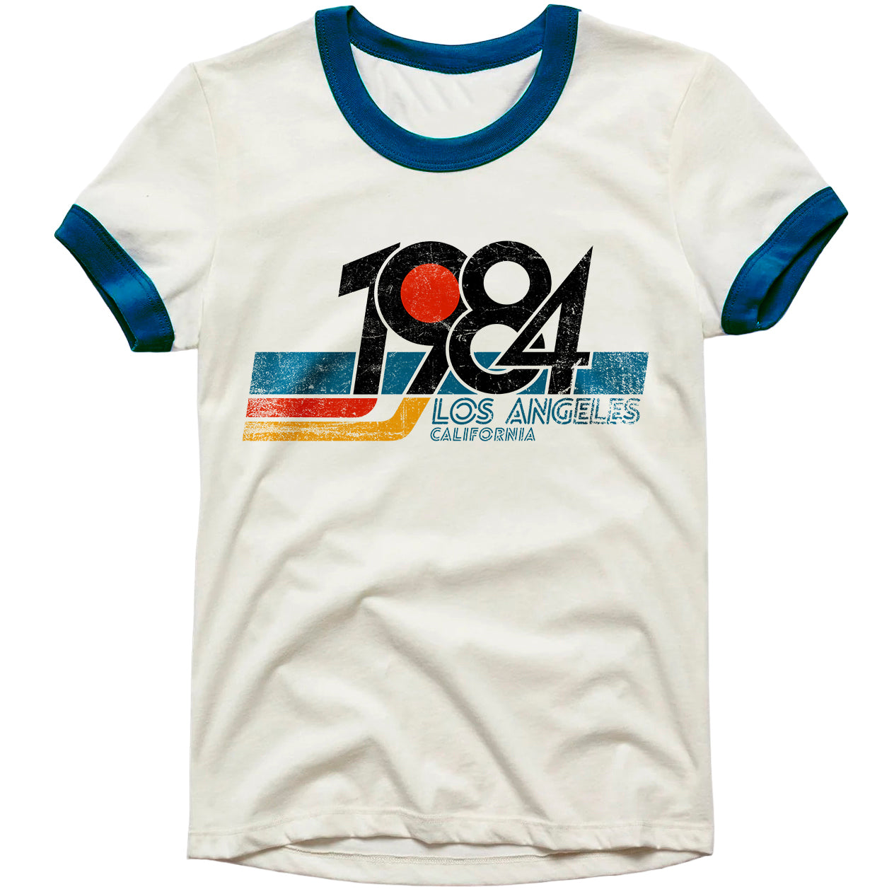 1984 Los Angeles Ringer Tee (Cream) | Olympic Games Tshirt | Artree Design